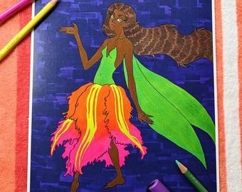 Rose Flower Fae Art Print Fairy Art Illustration June - Etsy UK