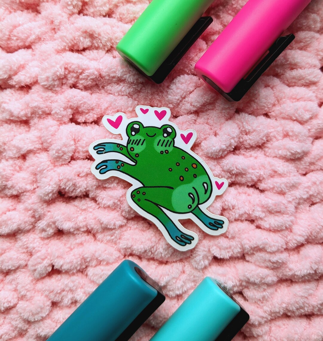 Booty Frog Sticker Cute Glossy Frog Sticker Green Frog Frog Butt Laptop ...