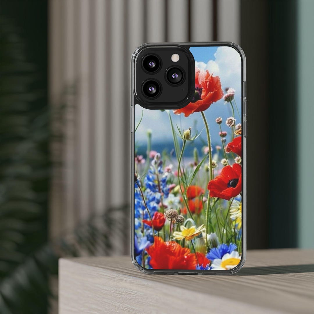 Vibrant Wildflower iPhone 15 Case: Floral Photo Print, Wireless ...