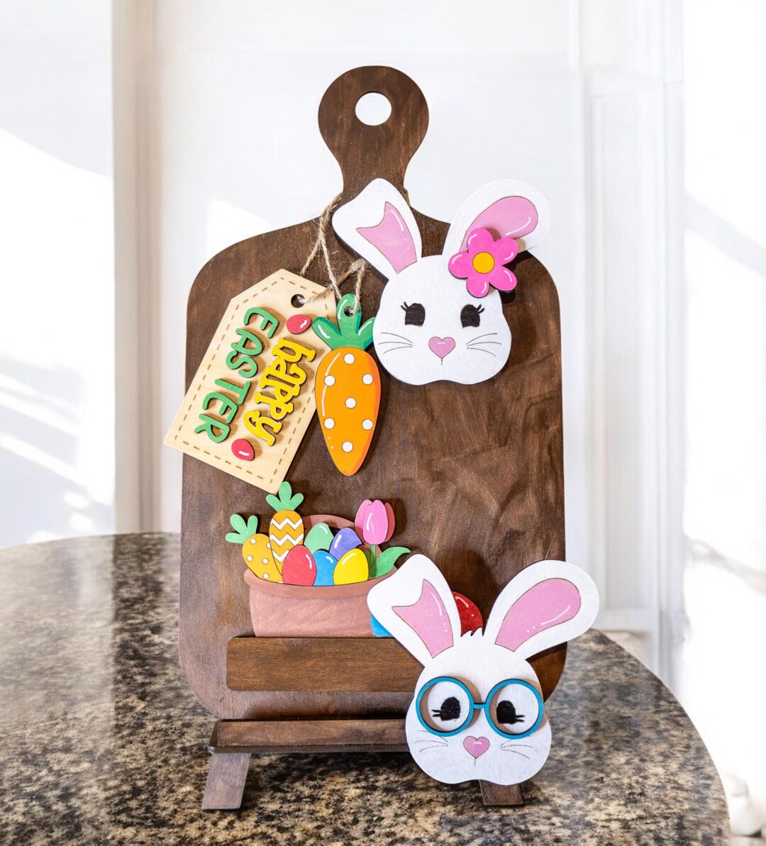 Interchangeable Breadboard Easter Decor, Kitchen Seasonal Sign, Spring Farmhouse Kitchen Decor ...