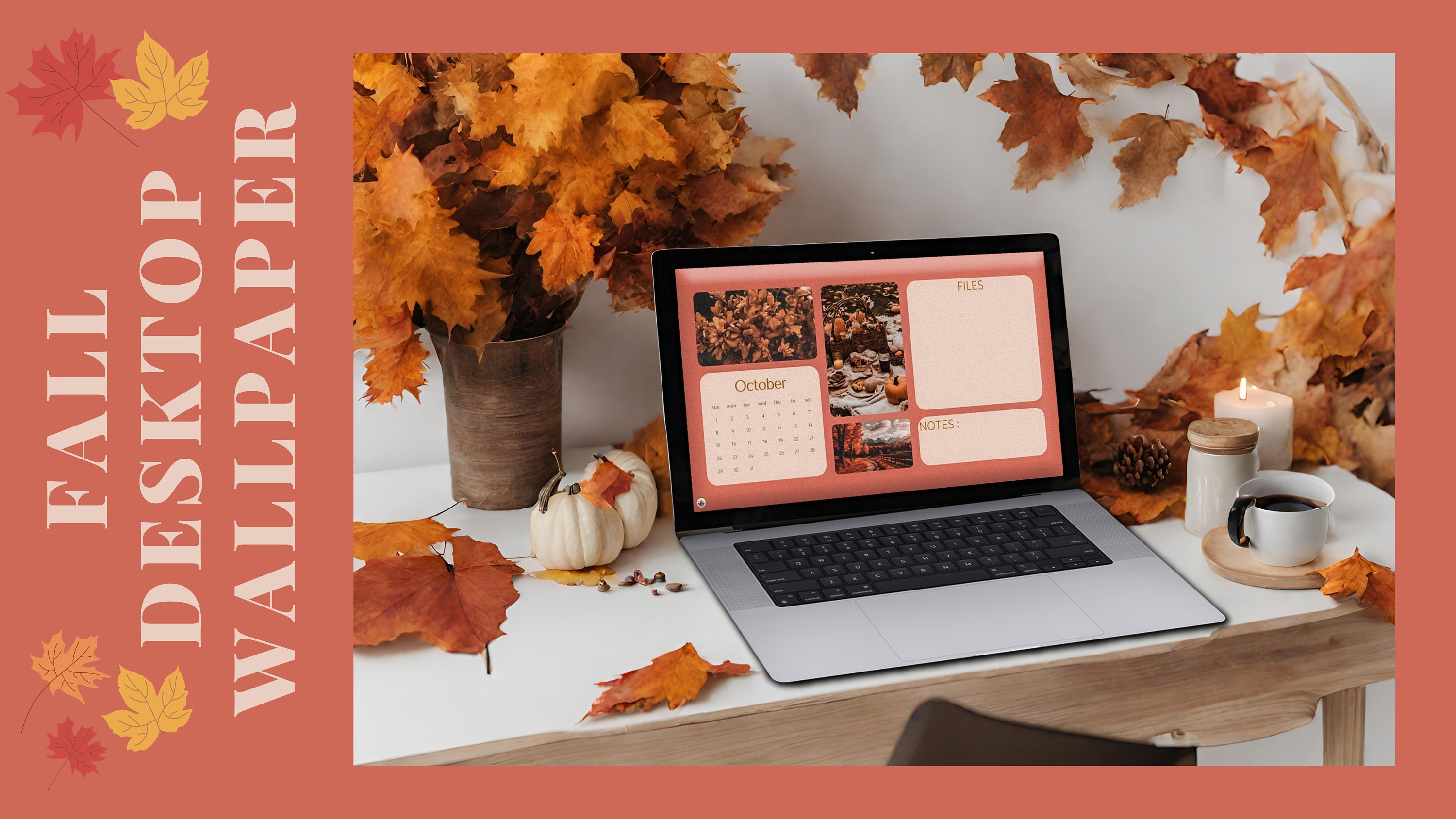 Fall Desktop Wallpaper Organizer - Etsy