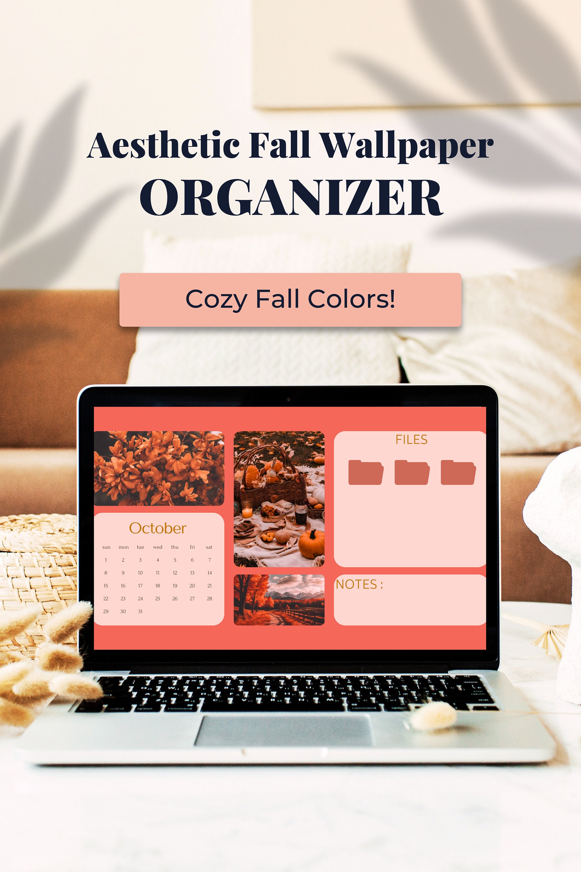 Fall Desktop Wallpaper Organizer - Etsy