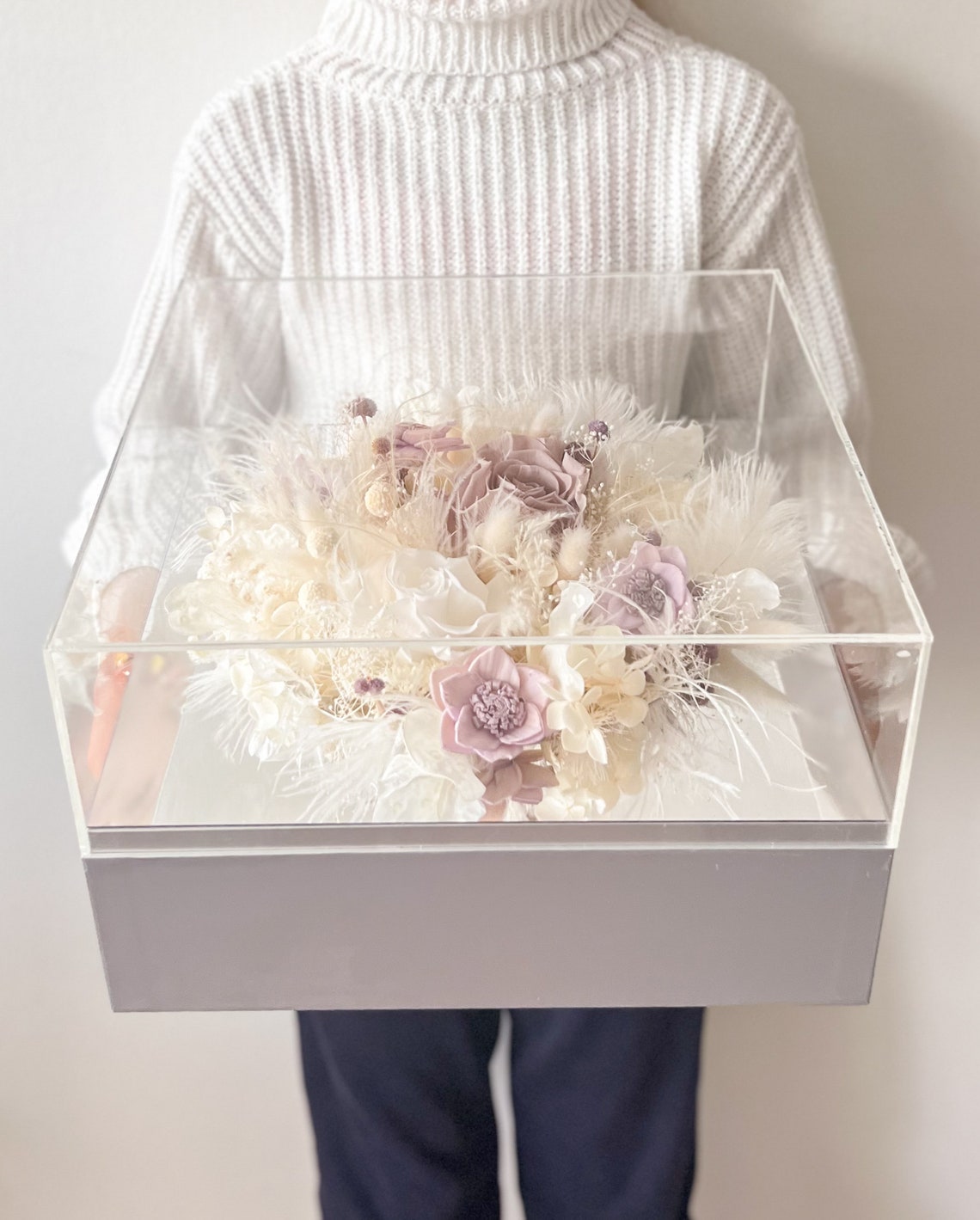 Elegant Mother's Day Flower Gift, Flower Box Gift for Mom, Flower Box ...