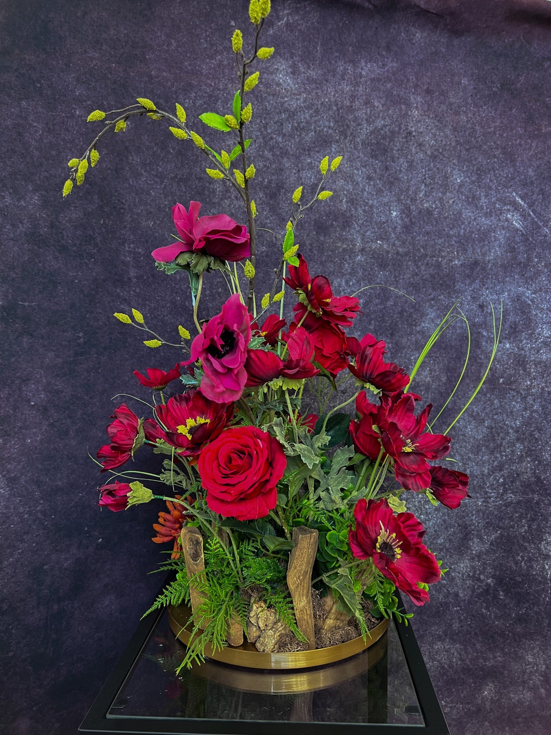 Silk Flower Table Arrangement, Table Centerpiece for Lobby, Artificial ...