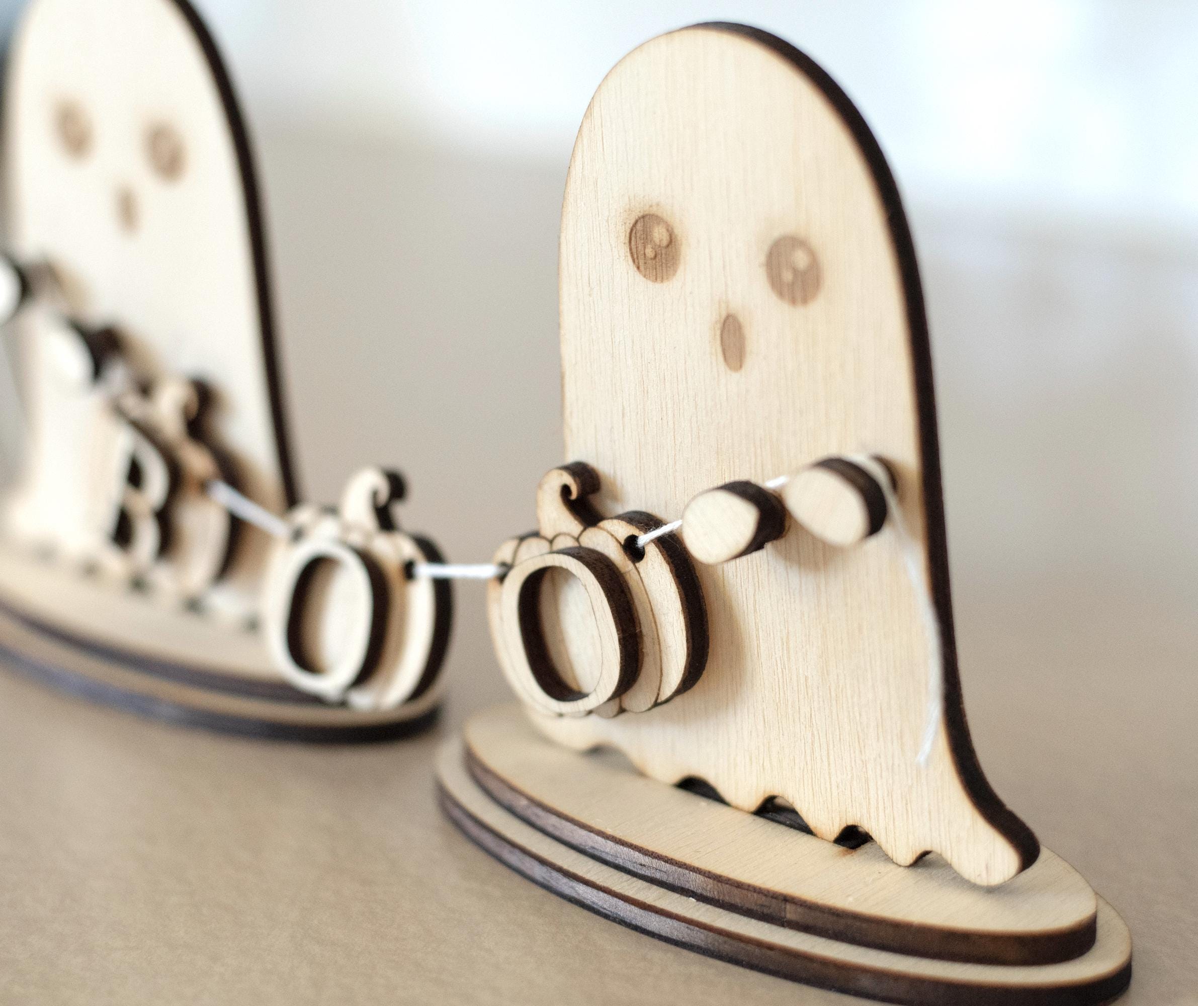 Halloween Ghosts SVG Cut File, Boo Banner Laser Ready (digital Download ...