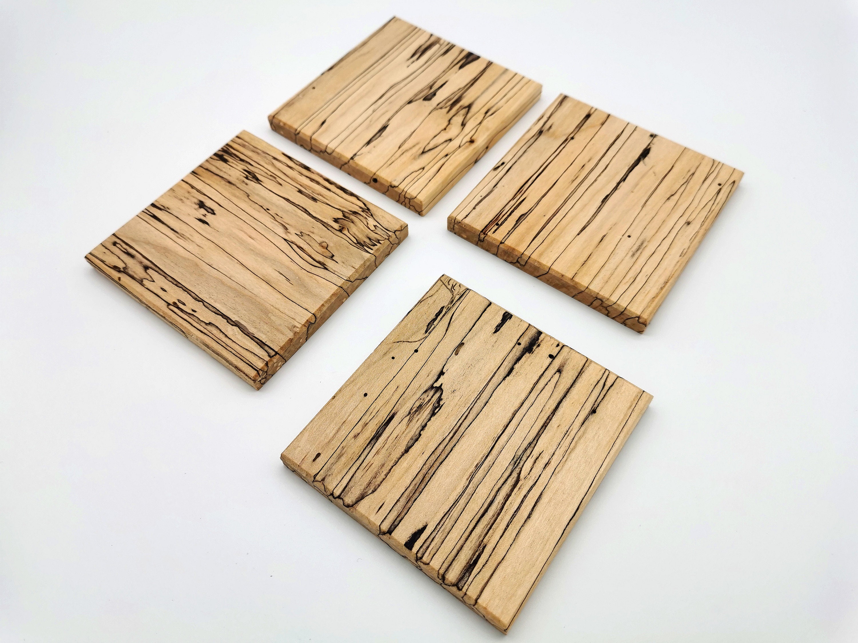 Handmade Black Walnut/ Spalted Maple Coaster With Optional Stand - Etsy