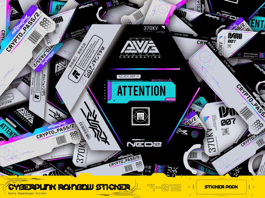 Cyberpunk Rainbow Sticker Pack V3 - Etsy.de