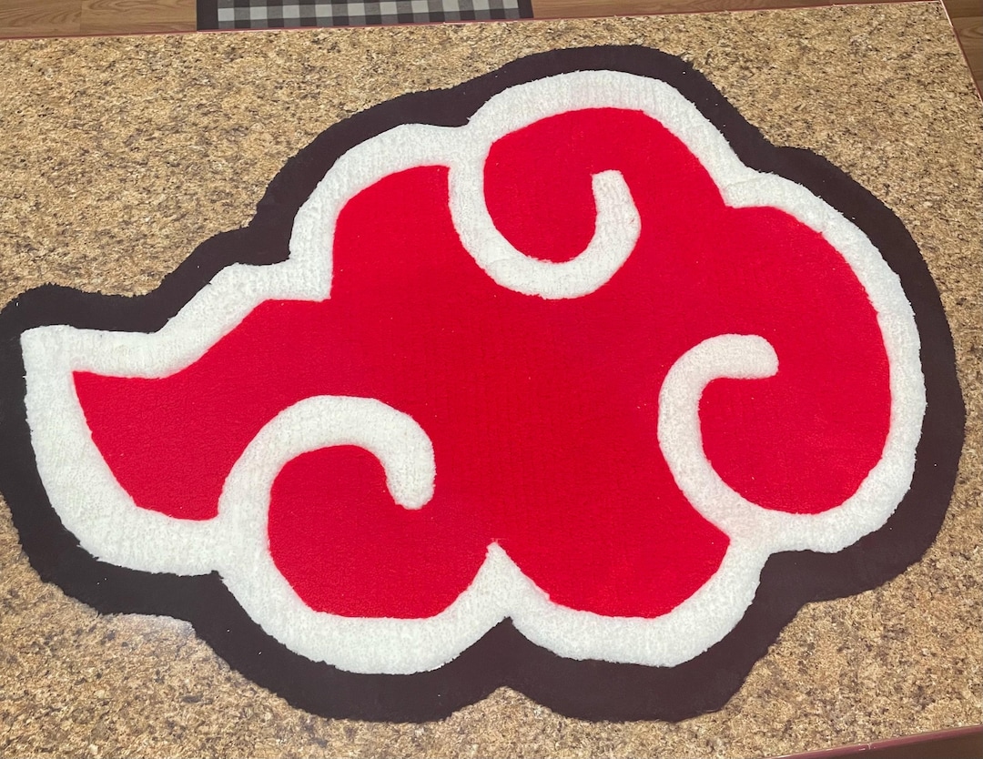 Naruto Akatsuki Cloud Tufted Rug. Anime Handmade Rug. Naruto Rug. - Etsy
