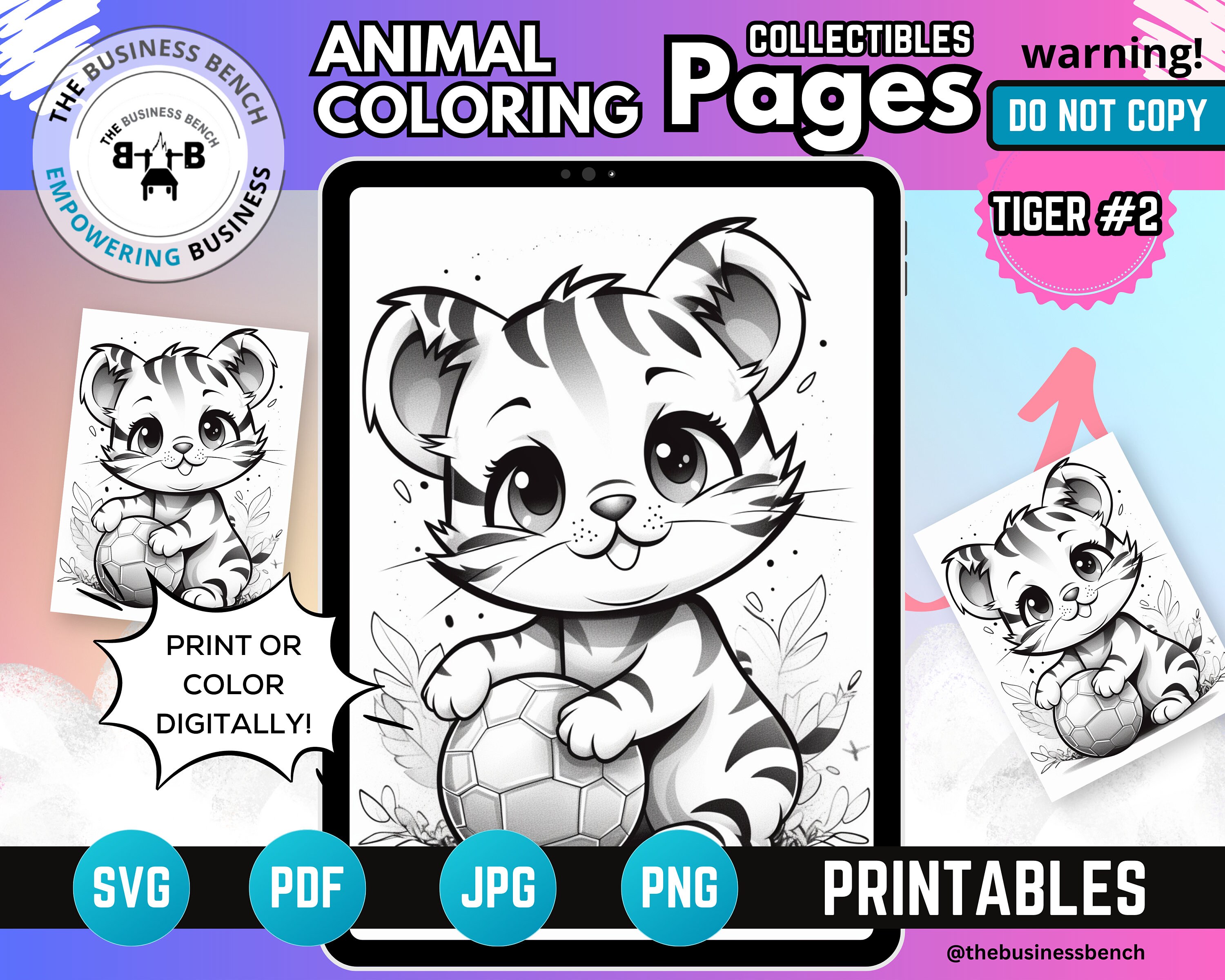 Unique Tiger 2 Coloring Page, Coloring Page for Kids, Boys, Girls ...