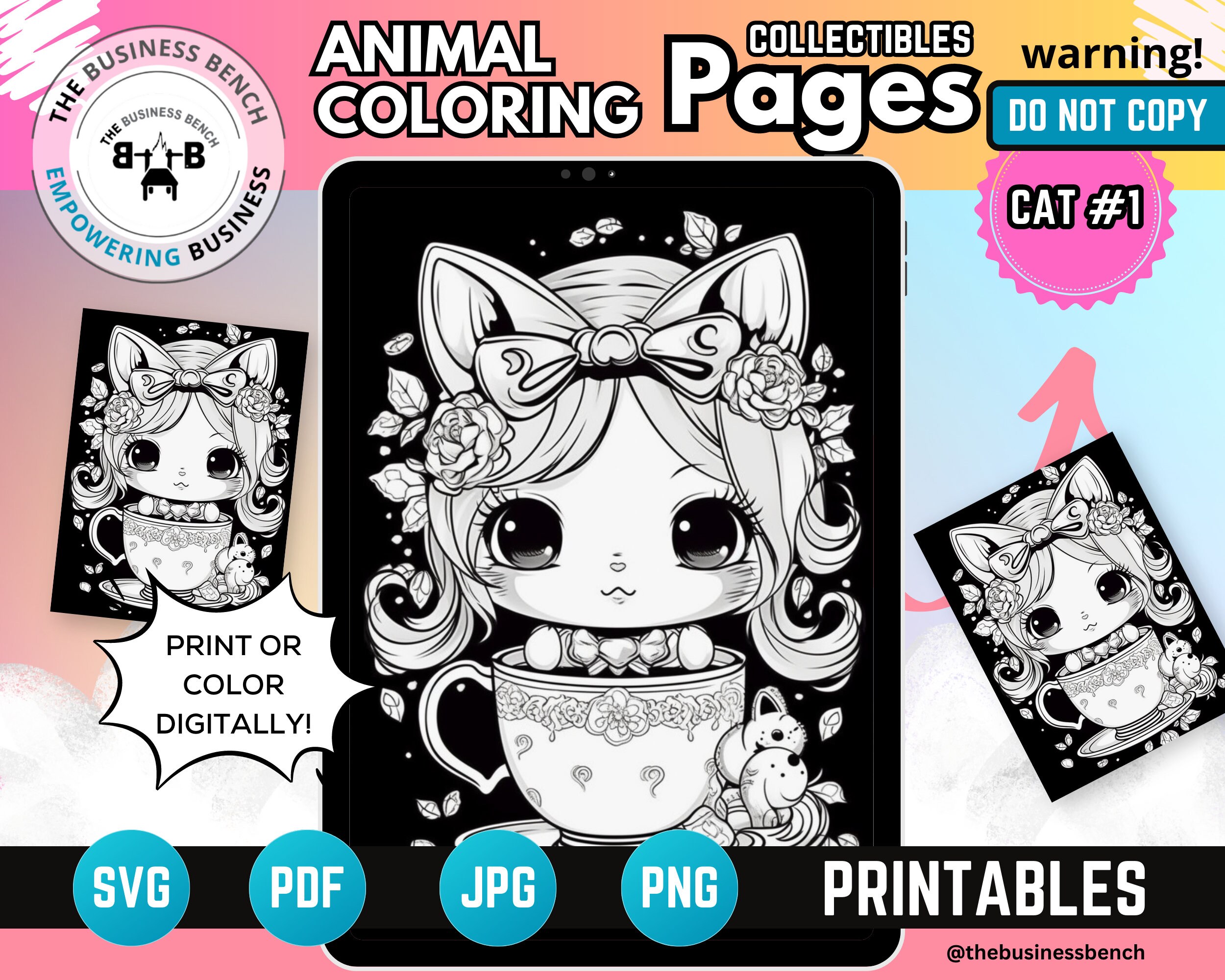 Unique Cat Coloring Pages, Cat #1 Coloring Page for Kids, Boys, Girls ...