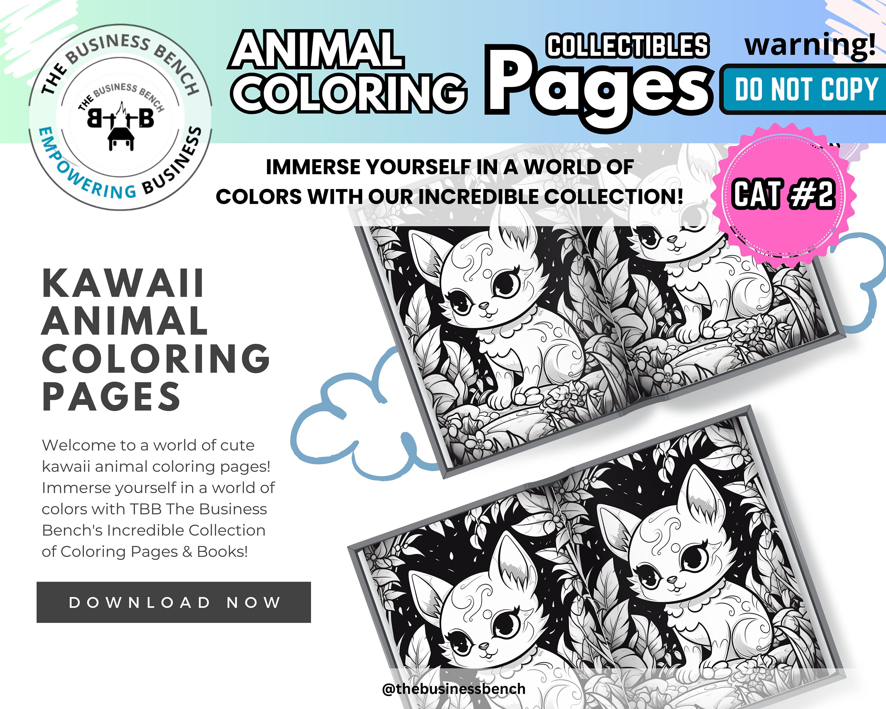 Unique Cat Coloring Pages, Cat #2 Coloring Page for Kids, Boys, Girls ...