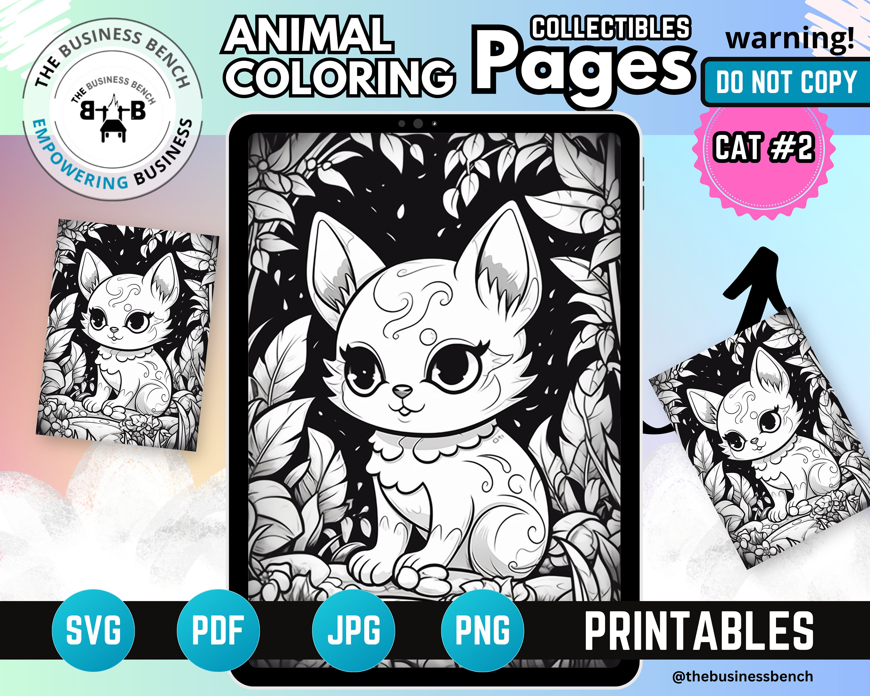 Unique Cat Coloring Pages Cat 2 Coloring Page for Kids - Etsy