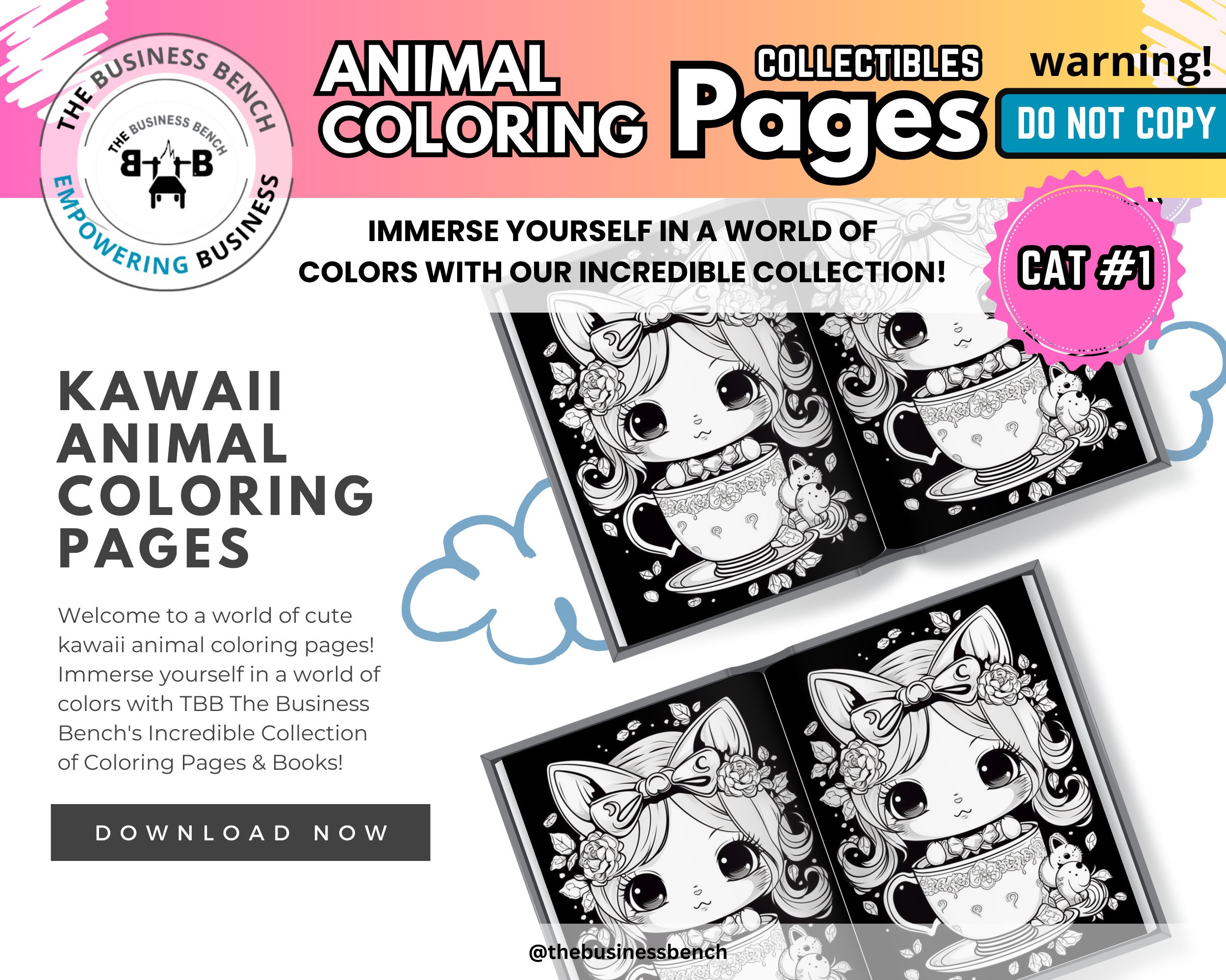 Unique Cat Coloring Pages, Cat #1 Coloring Page for Kids, Boys, Girls ...