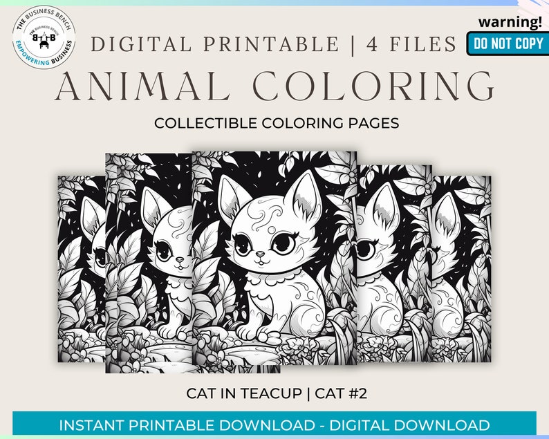 Unique Cat Coloring Pages, Cat #2 Coloring Page for Kids, Boys, Girls ...