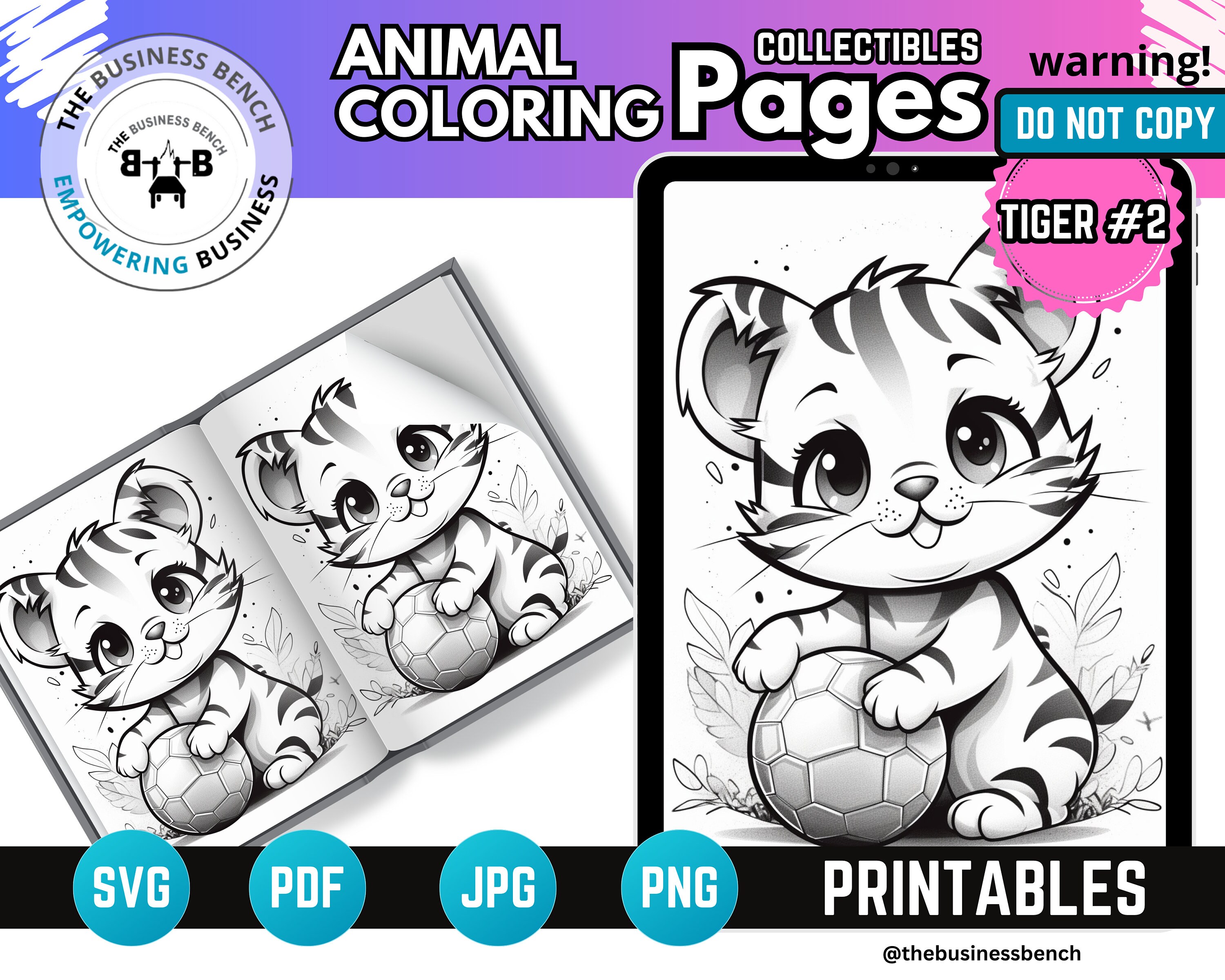 Unique Tiger 2 Coloring Page, Coloring Page for Kids, Boys, Girls ...