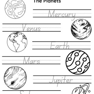 Fun Solar System Tracing and Coloring / Printable Worksheets / ABC ...