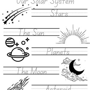 Fun Solar System Tracing and Coloring / Printable Worksheets / ABC ...