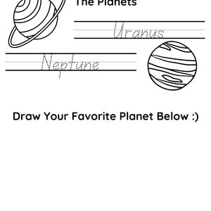 Fun Solar System Tracing and Coloring / Printable Worksheets / ABC ...
