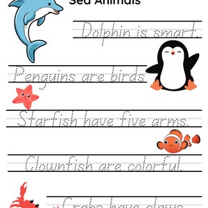 Fun Sea Animal Tracing and Coloring // Letter & Word Tracing ...