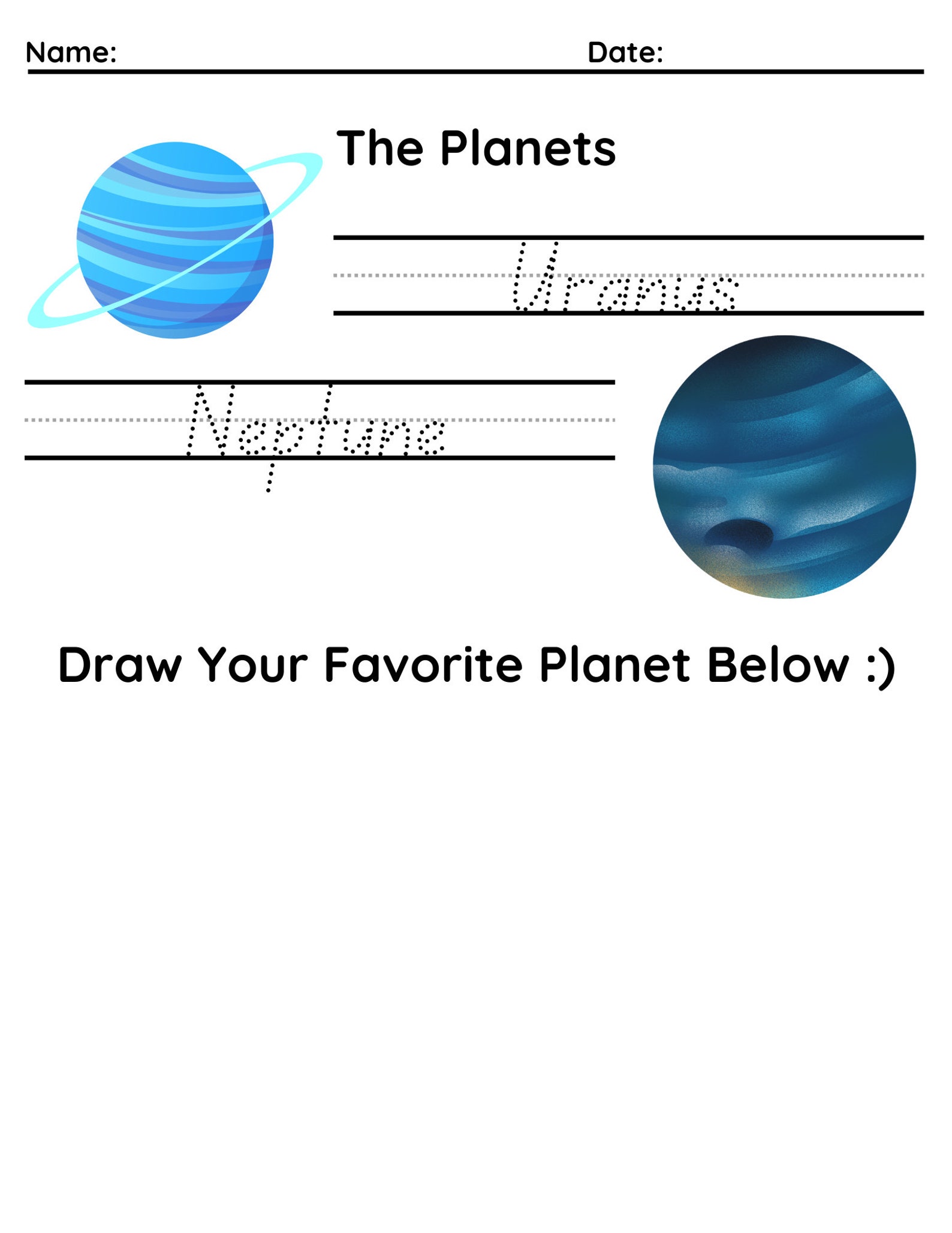 Fun Solar System Tracing and Coloring / Printable Worksheets / ABC ...