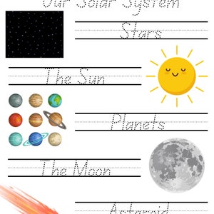 Fun Solar System Tracing and Coloring / Printable Worksheets / ABC ...