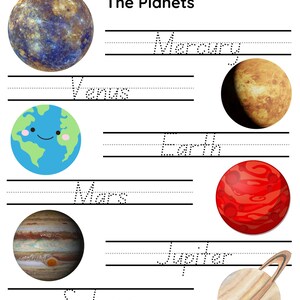 Fun Solar System Tracing and Coloring / Printable Worksheets / ABC ...