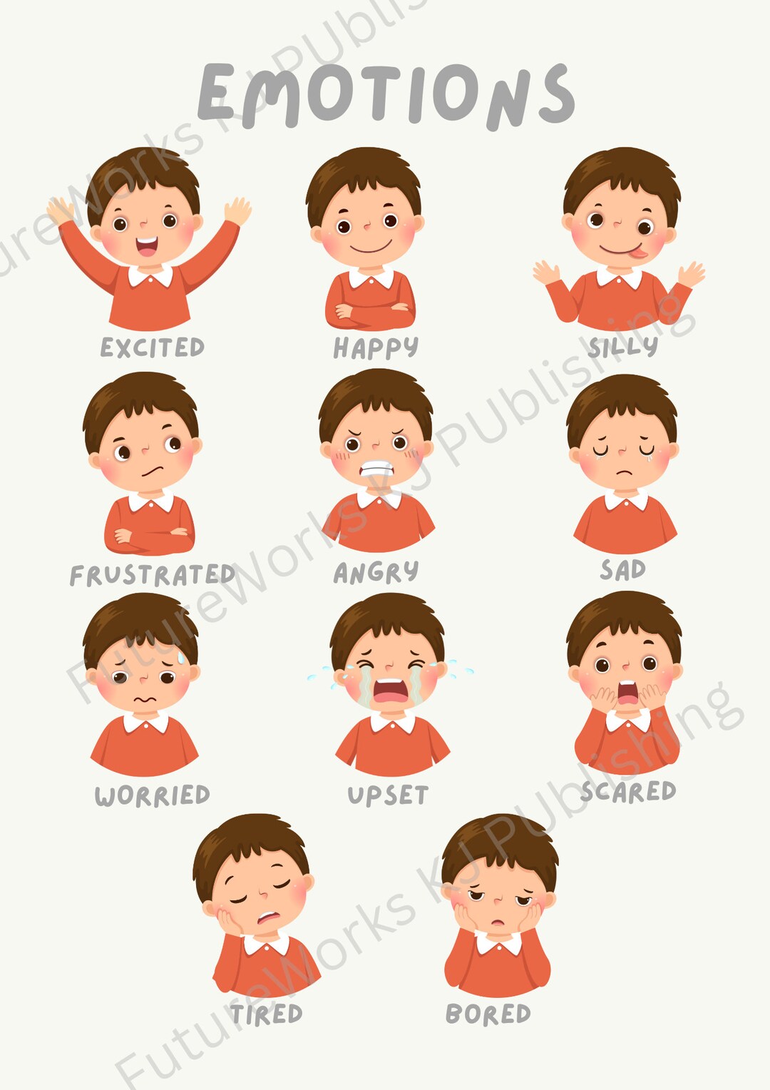 2 Pack Emotions Wall Art Bundle Boy - Etsy