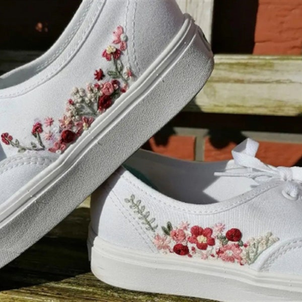 Embroidered Vans - Etsy
