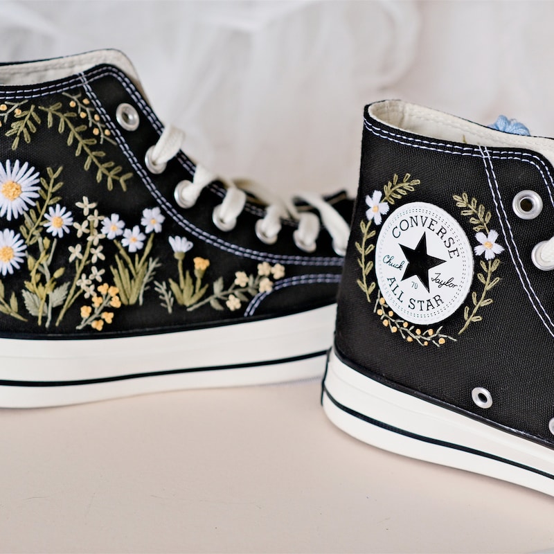 Embroidered Sneakers - Etsy