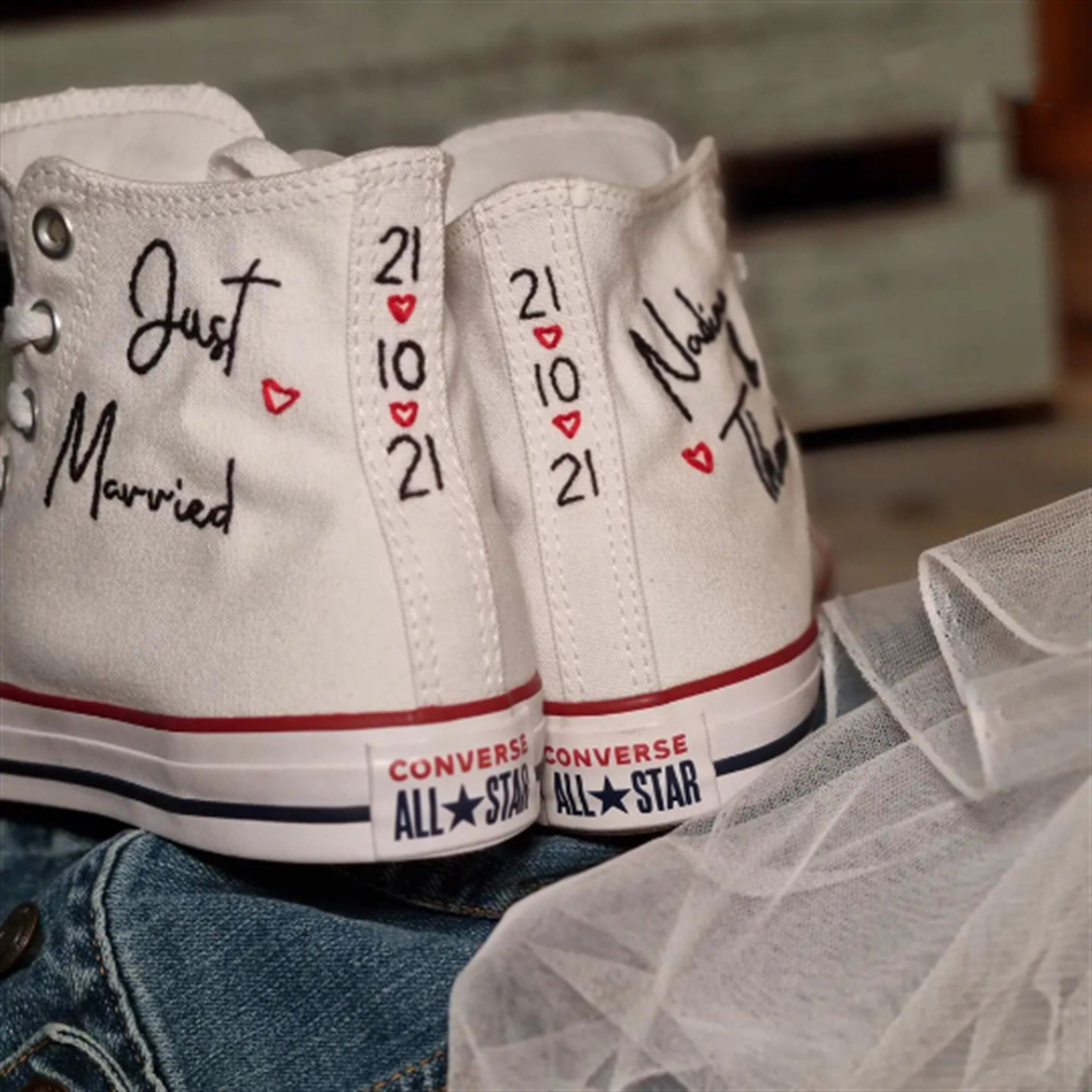Custom Wedding Converse/embroidery Converse/embroidered Wedding ...