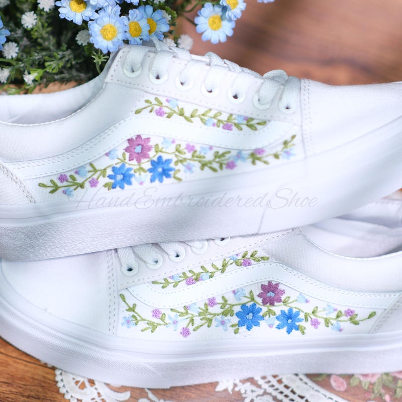 Embroidered Vans - Etsy