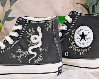 Custom Embroidered Converse High Tops Chuck Taylor 1970s/ Embroidered ...