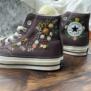 Converse High Neck Floral Embroidery / Wedding Gif/floral Embroidery ...