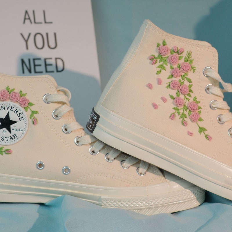 Embroidered Converse - Etsy