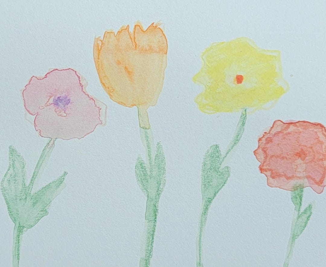 Watercolor Painting of Spring Flowers - Etsy