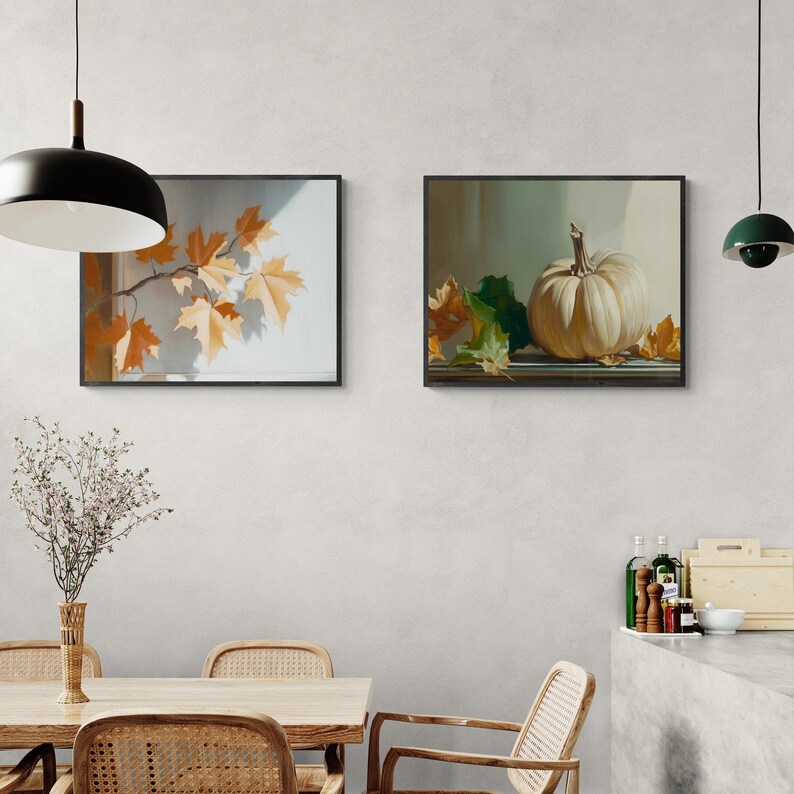 Vintage Fall Art Set of 4, Fall Digital Prints, Fall Decor Wall Art ...