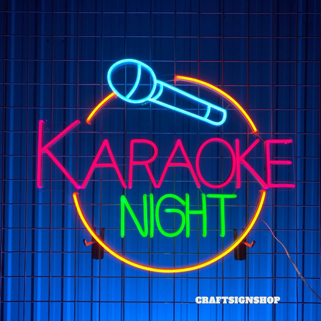 Karaoke Night Neon Sign Karaoke Night Led Sign Karaoke Bar Etsy