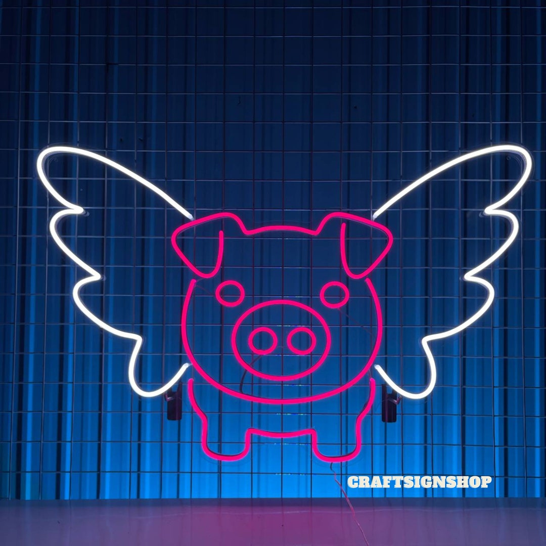 Flying Pig Neon Sign Pig With Wings Led Sign Pig Lover Gift - Etsy