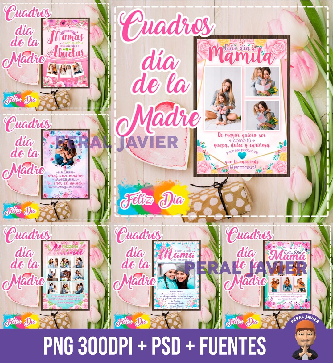 Mother's Day Design Frames or Post for Mom 10 Editable Templates PSD ...