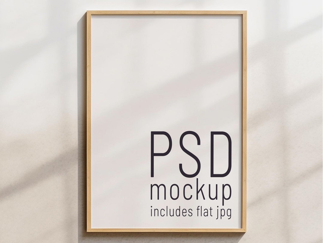 A0/A1/A2 Wood Frame Wall Mockup PSD A1 DIN Aspect Ratio - Etsy