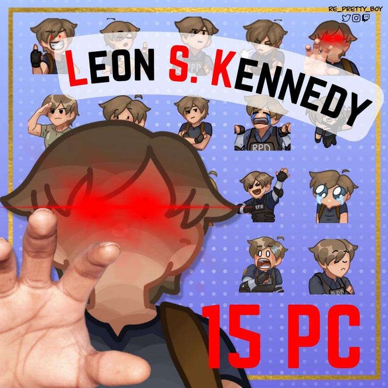Leon Kennedy Emotes 15 PC - Etsy