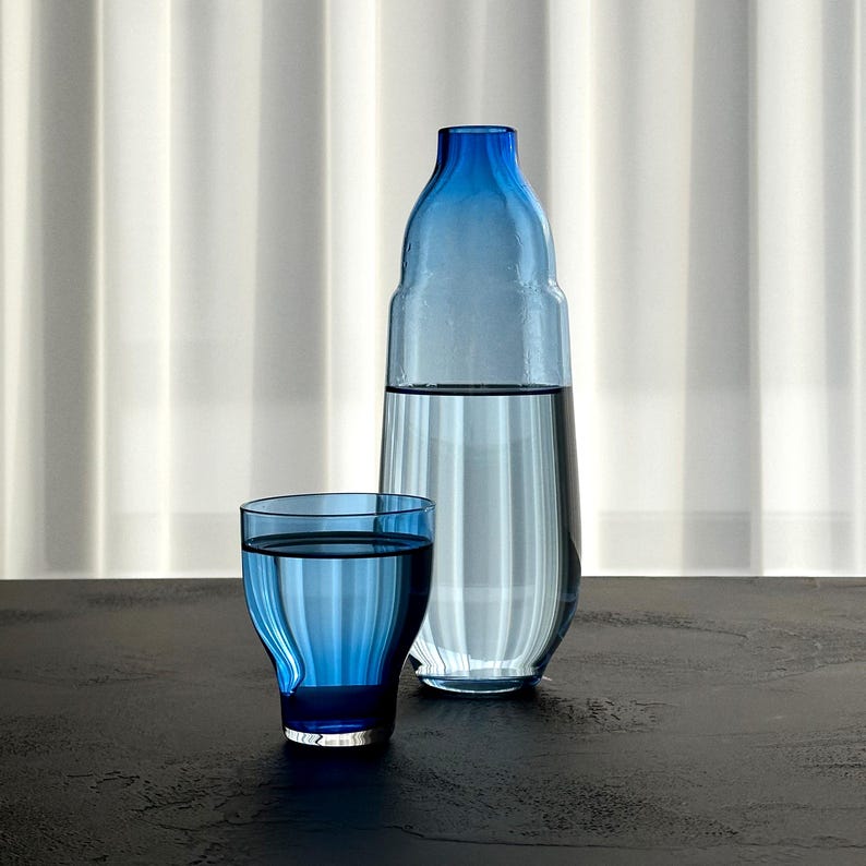 Bohemian Crystal Carafe With Lid-cup: Limited Edition Colors - Etsy