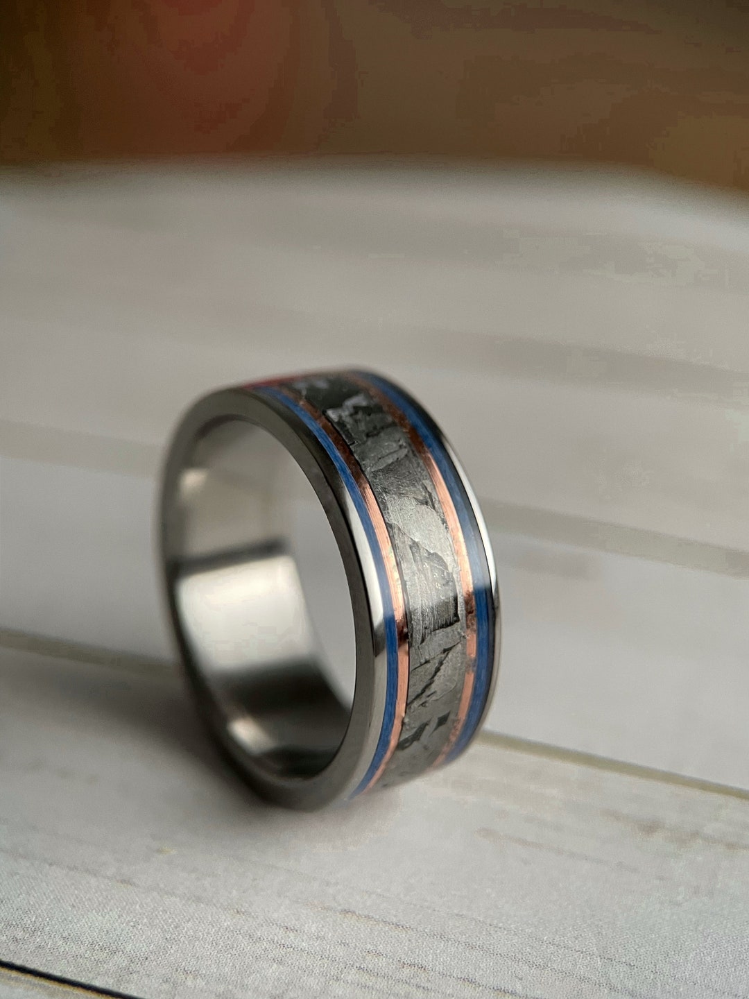 Meteorite Ring With Tellerium Copper - Etsy