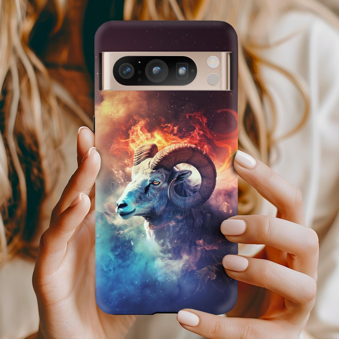 Aries Fire Ice Ram Pixel Case Zodiac Art for Google Pixel 9 8 7 6 5 3 2 ...