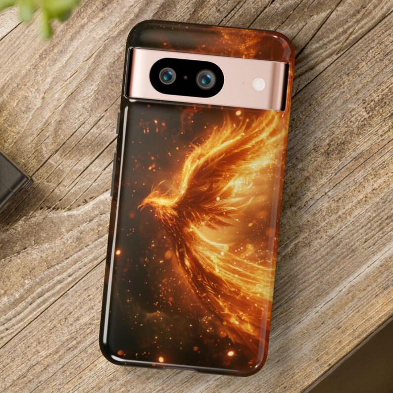 Golden Ember Phoenix Pixel Case Fire Light Fantasy Bird Art for Google ...