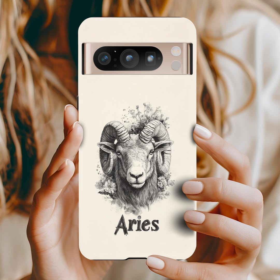 Aries Vintage Sketch Ram Pixel Case Zodiac Art for Google Pixel 9 8 7 6 ...