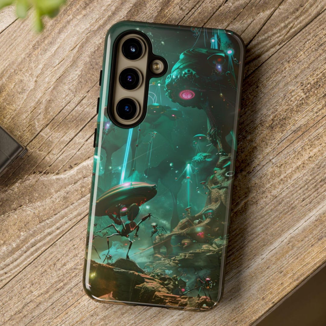 Alien Mushroom Forest Galaxy Case Sci-fi Glowing Cyan Planet ...