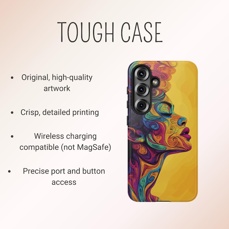 Swirl Portrait Galaxy Case Colorful Art for Samsung S25 S24 S23 S22 S21 ...