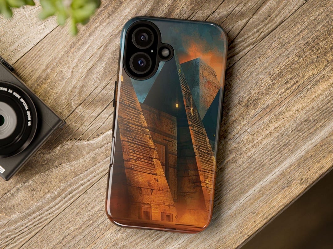 Ancient Pyramids Phone Case, Egyptian Mystery Art, Desert Temple Design ...