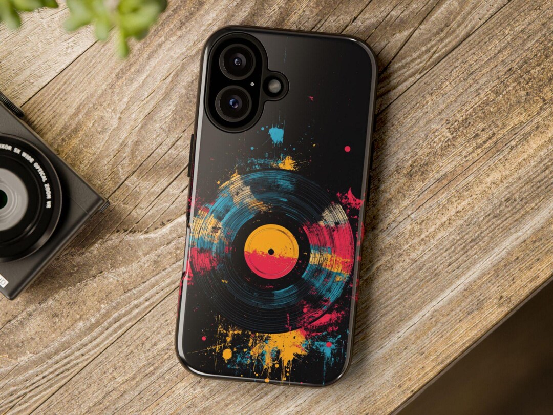 Vinyl Paint Splash Phone Case, Music Art, Colorful Record Design ...